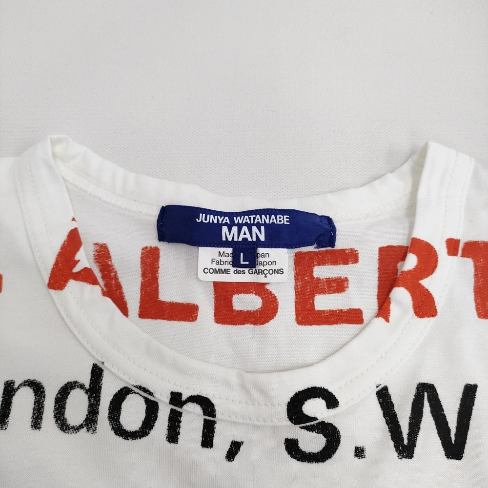 COMME des GARCONS JUNYA WATANABE MAN 綿度詰め天竺 PINK FLOID 半袖Ｔシャツ AD2024 ホワイト メンズ ジュンヤワタナベマン【中古】5-1022S♪ COMME des GARCONS JUNYA WATANABE MAN 綿度詰め天竺 PINK FLOID 半袖